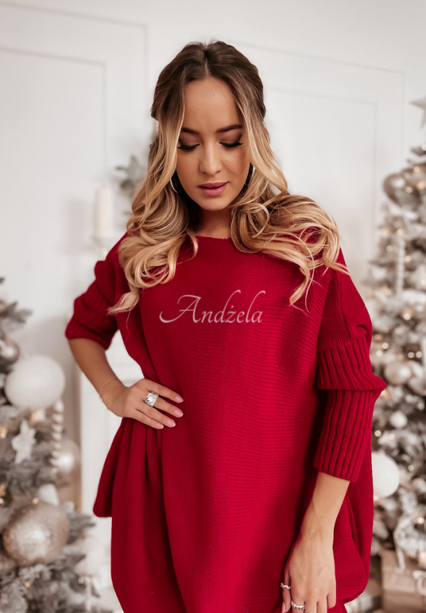 Pulover tip rochie oversize din tricot California - Magazin online Andzela